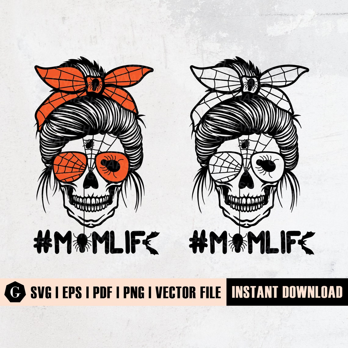 Halloween Mom Skull svg Momtherhood svg Mom Life Svg Bun | Etsy