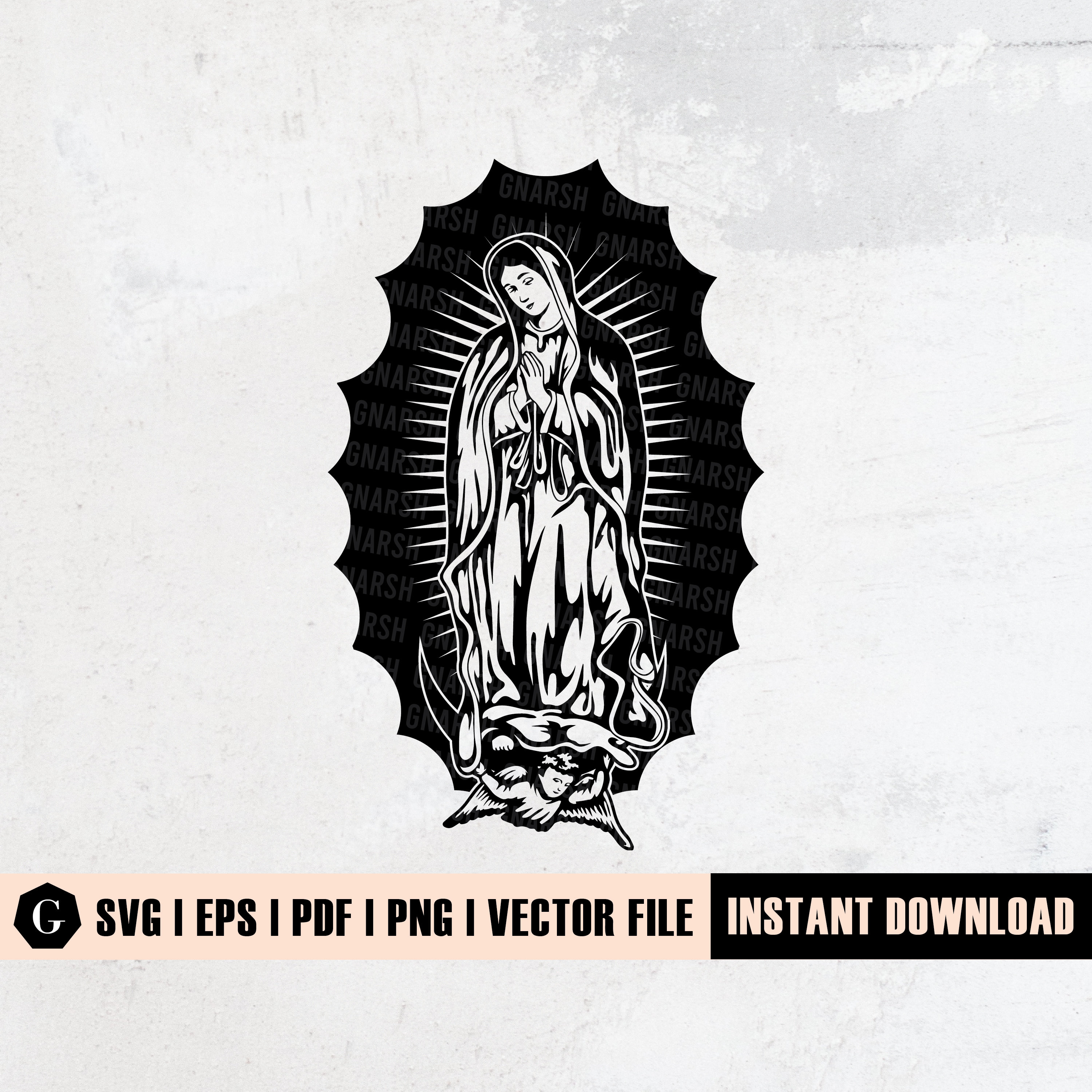 Virgin Mary Svg Mother Mary Illustration Mary Mother of - Etsy