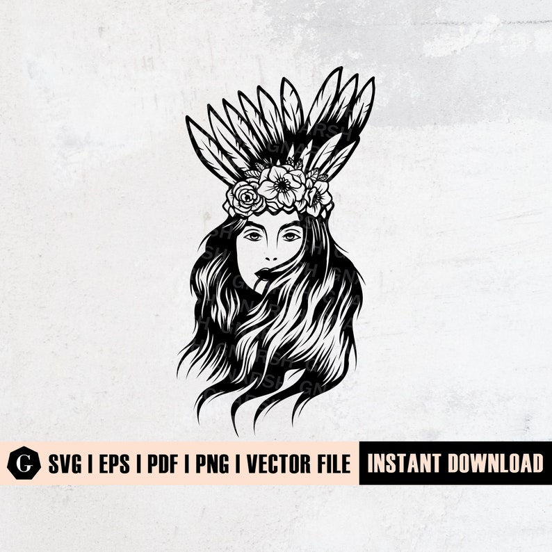 American Native Woman SVG File Indian Woman Native - Etsy