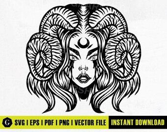 Demon Girl Svg Devil Girl Sticker Devil Svg Devil Horns Svg Gothic Svg ...