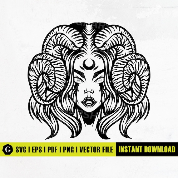 Demon Girl Svg Devil Girl Sticker Devil Svg Devil Horns - Etsy