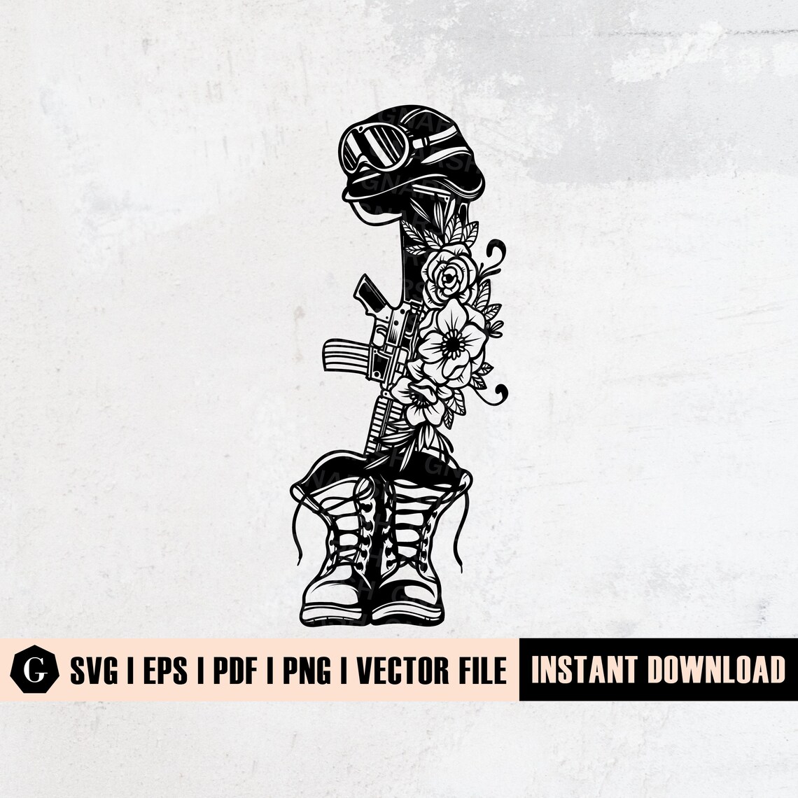 Soldier Memorial SVG File Fallen Soldier Svg Fallen - Etsy