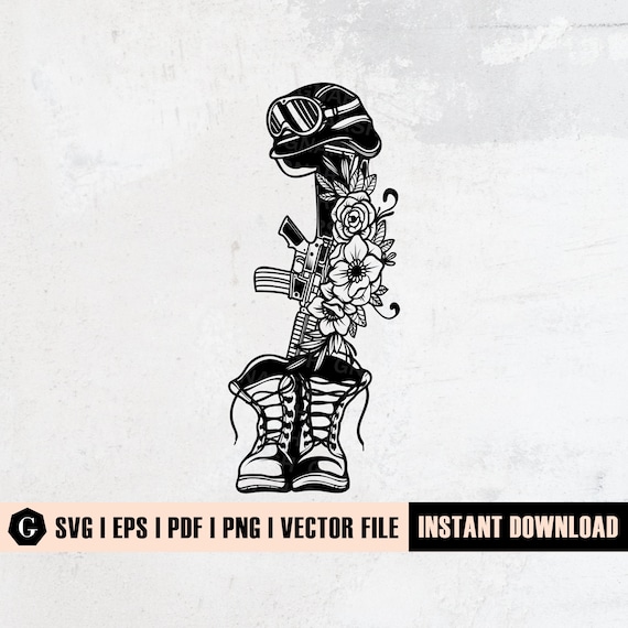 Soldier Memorial SVG File Fallen Soldier Svg Fallen - Etsy