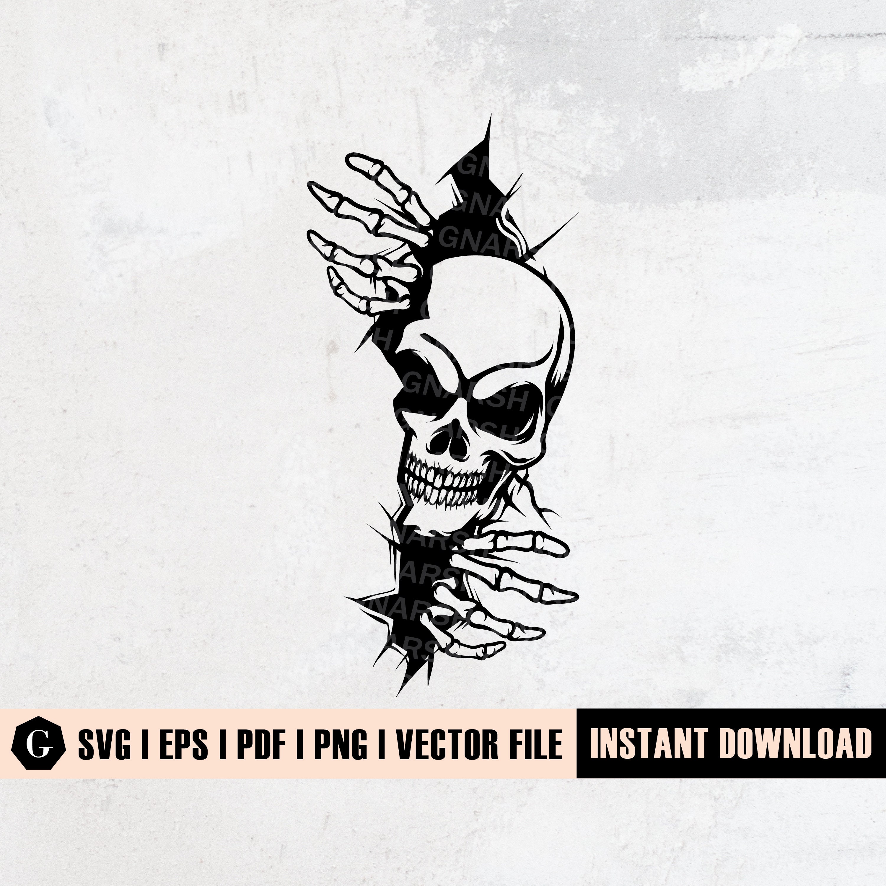 Skull in Wall Svg Skull Svg Bones of Human Svg Skull | Etsy