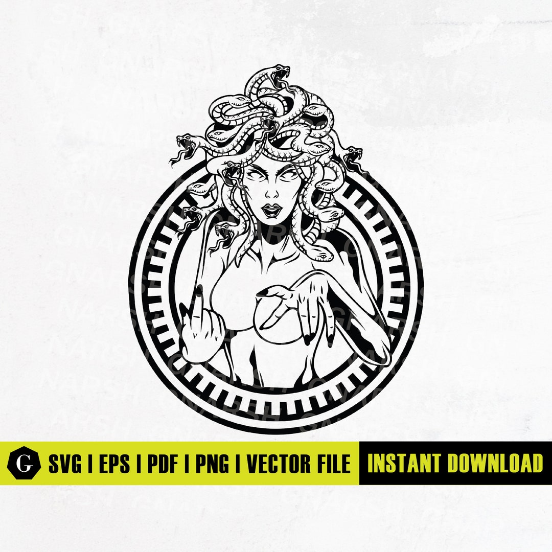 Goddess Medusa Svg | Girl and Snake Svg | Snake Girl Svg | Gorgon Svg ...