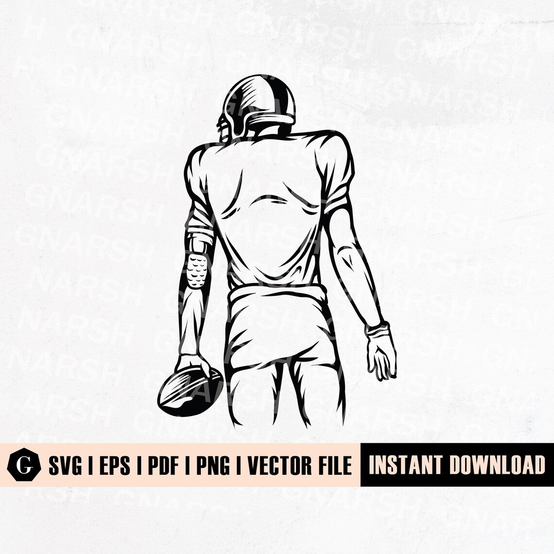 American Football Player Svg Football Svg Football Png | Etsy