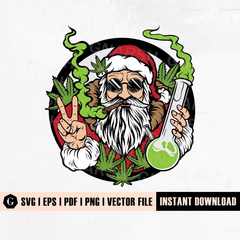 Santa Weed - Etsy