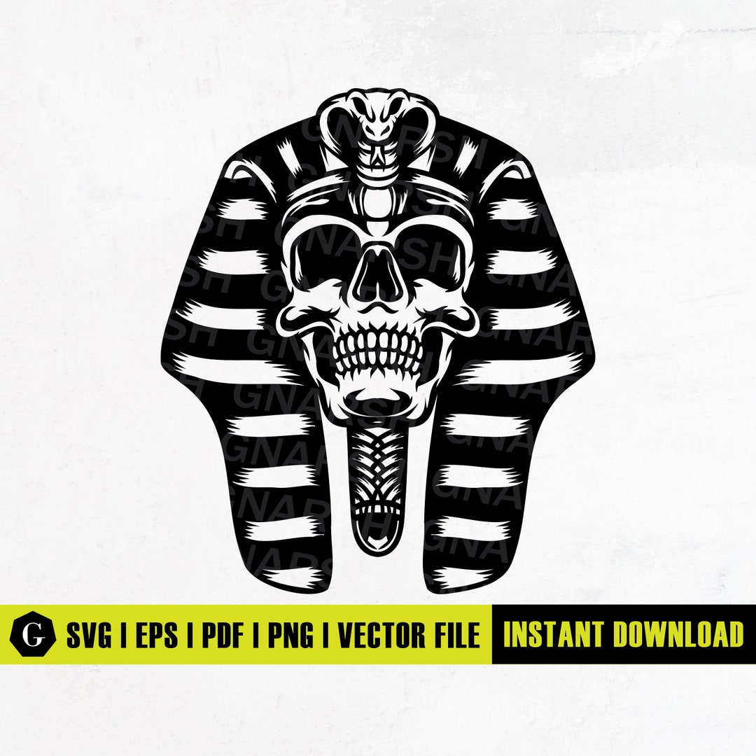 Pharaoh Skull SVG | Ancient Egypt SVG | Egyptian Religion SVG | Tomb ...