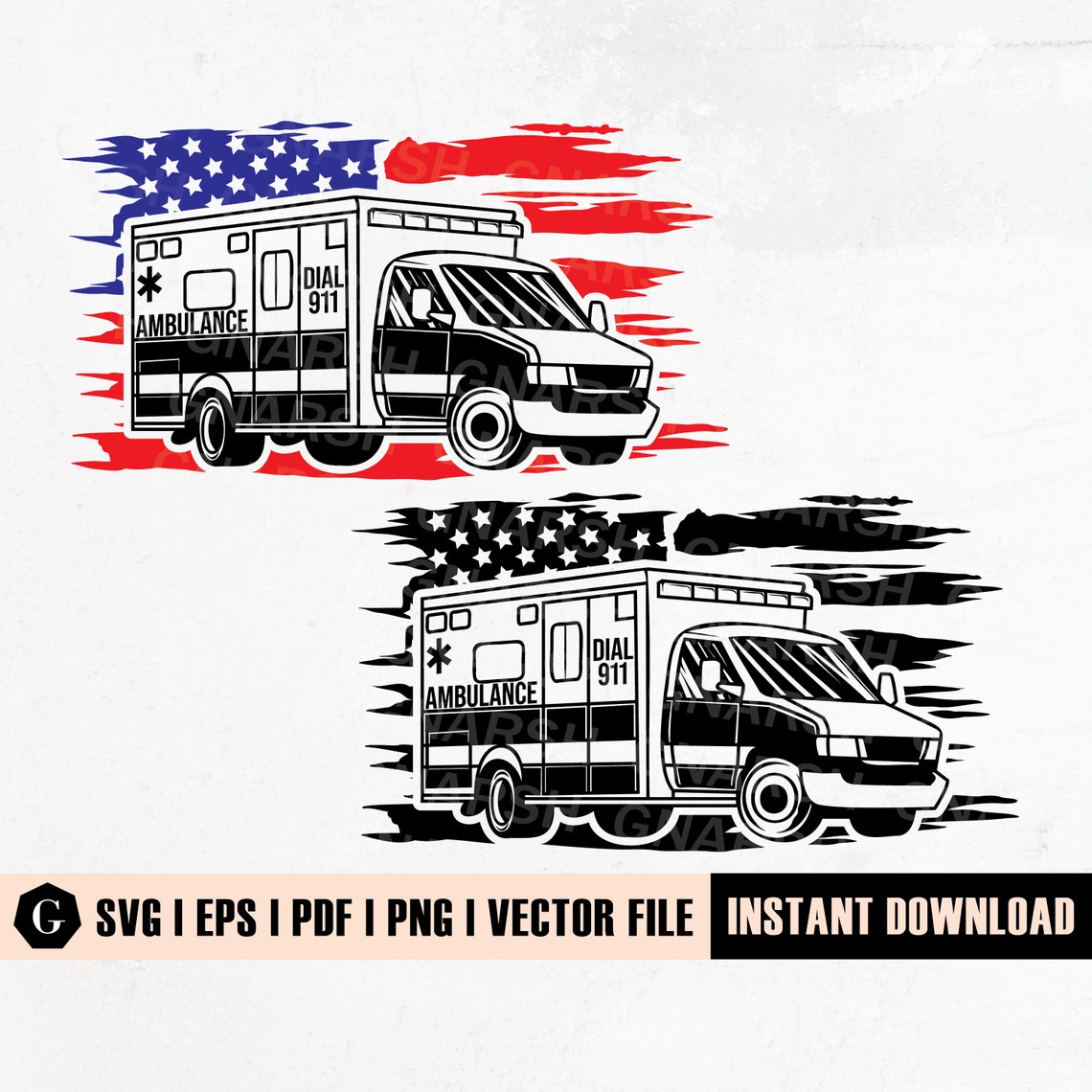 US Ambulance Clipart Svg File Rescue Svg Rescue Truck Svg - Etsy