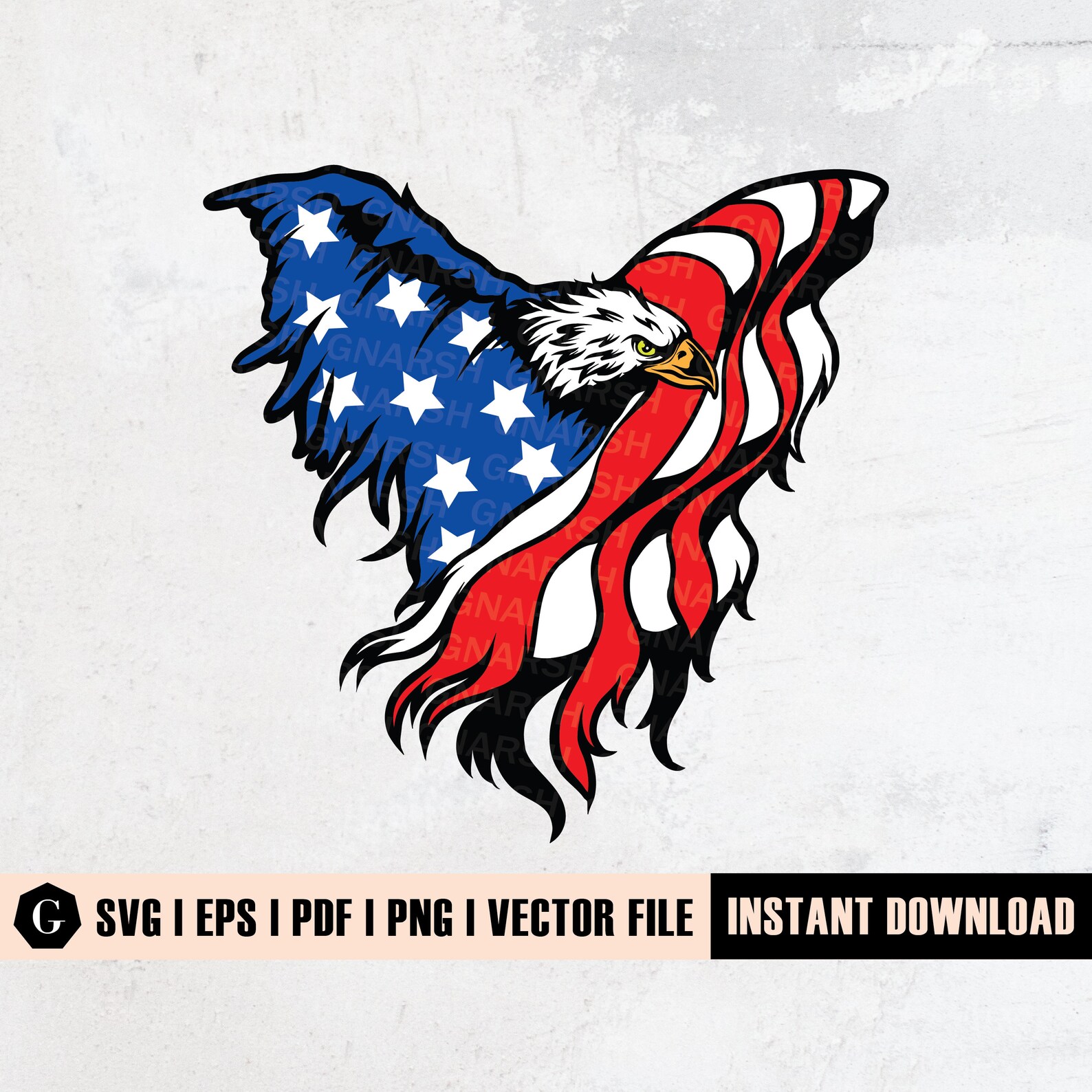 Patriotic Eagle Svg File Eagle through Flag Svg American | Etsy