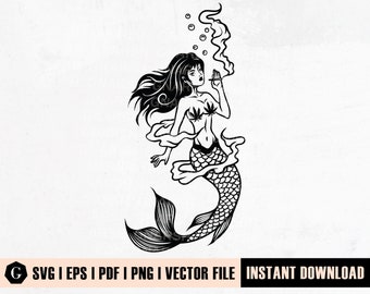 Mermaid Smoking Weed - Etsy