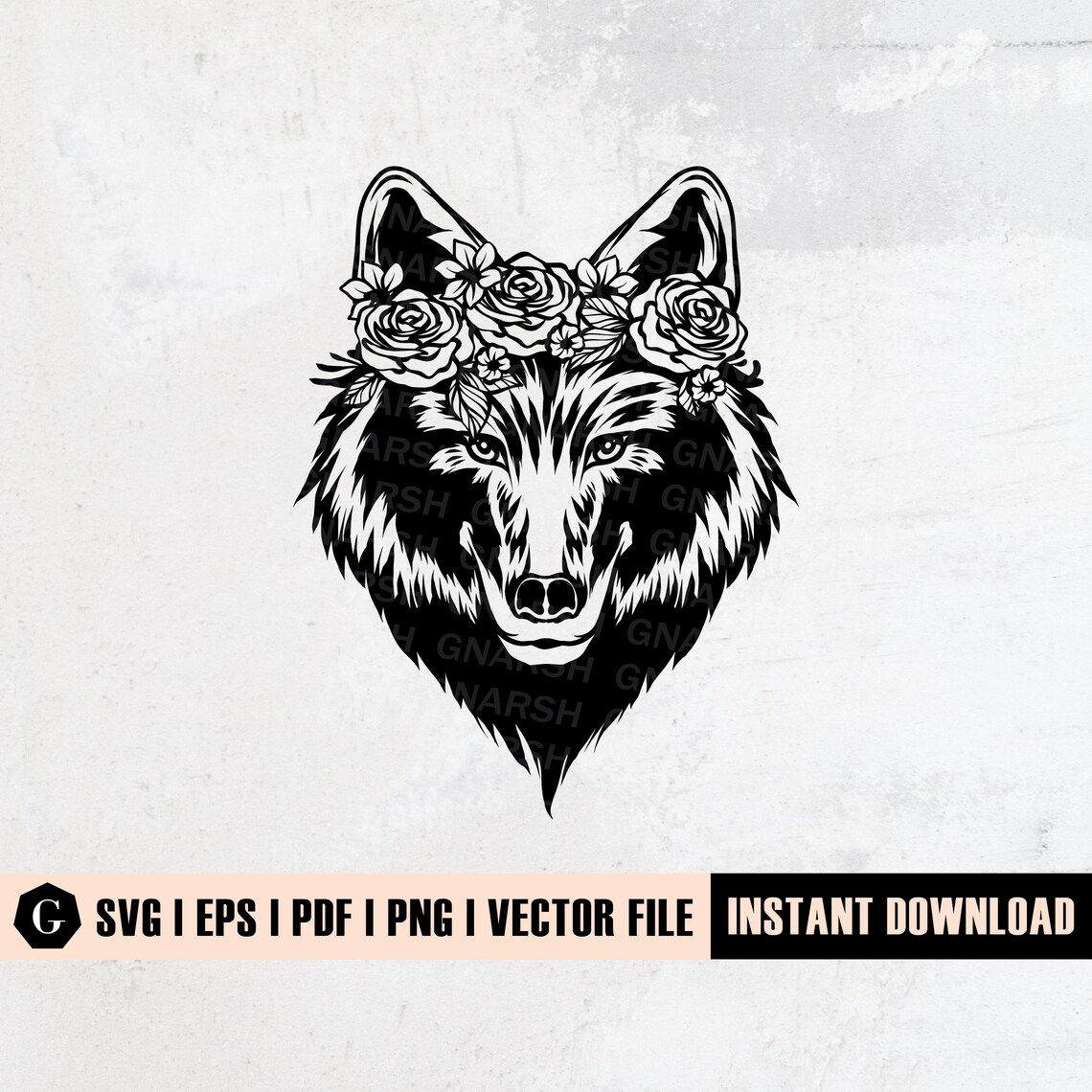 Floral Wolf SVG Wolf Flowers Svg Mountain Wolf Svg - Etsy
