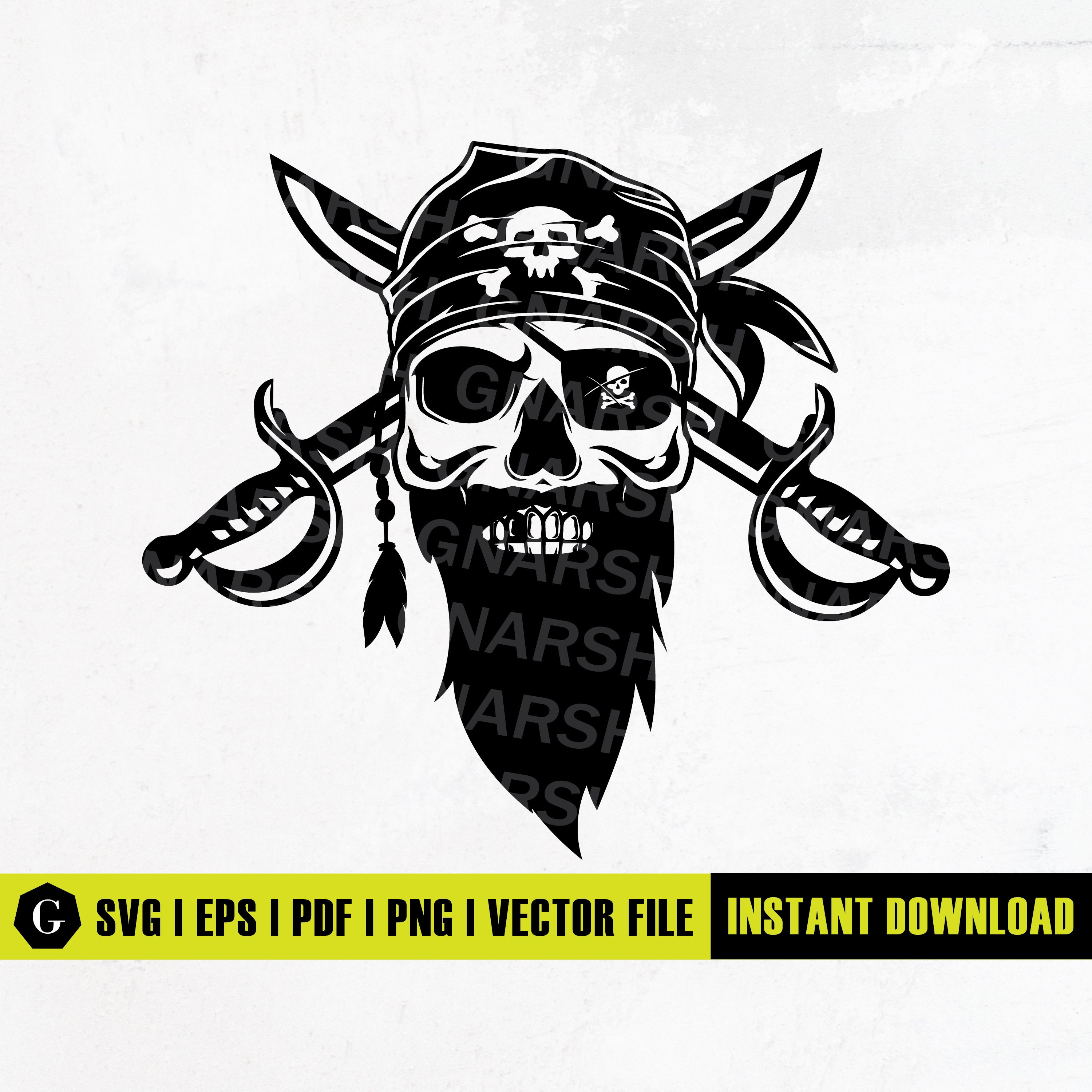 Pirate Skull SVG Skull Pirate Svg Nautical SVG Piracy - Etsy