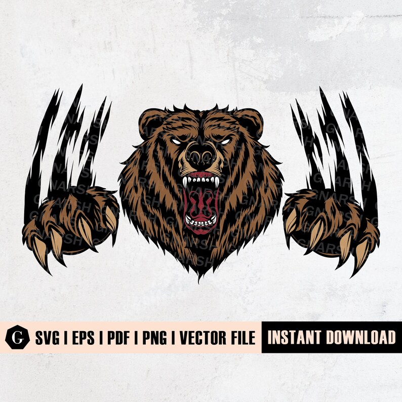 Bear Claws Scratch SVG Grizzly Bear SVG Bear Claw Mark Svg - Etsy Singapore