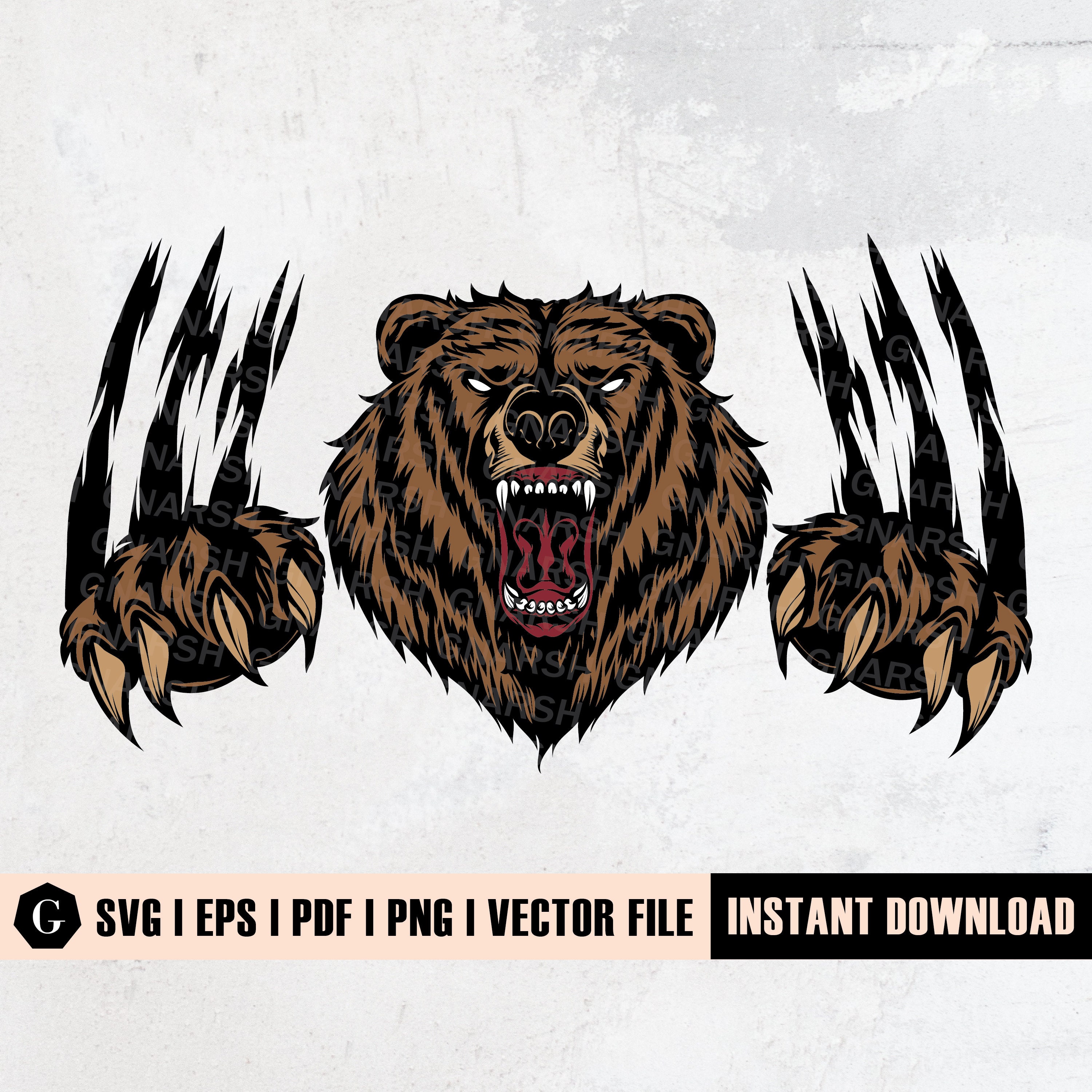 Bear Claws Scratch SVG Grizzly Bear SVG Bear Claw Mark Svg | Etsy