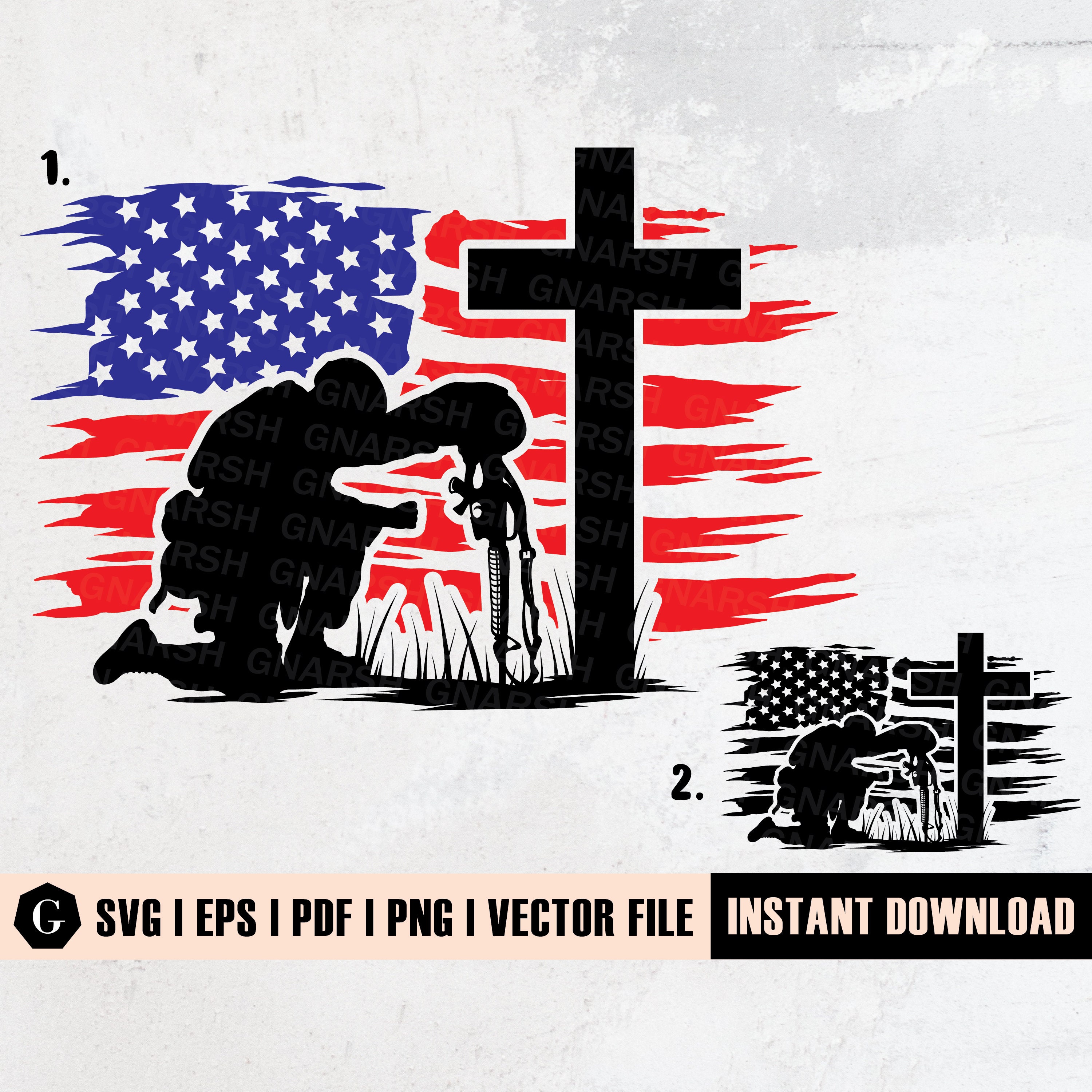 US Soldier Kneeling Praying SVG File Fallen Soldier Svg - Etsy