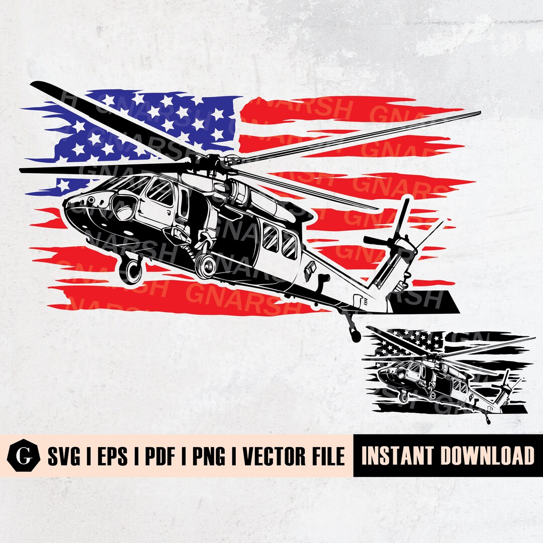 USA Black Hawk Helicopter SVG | Helicopter Svg | Chopper Svg ...