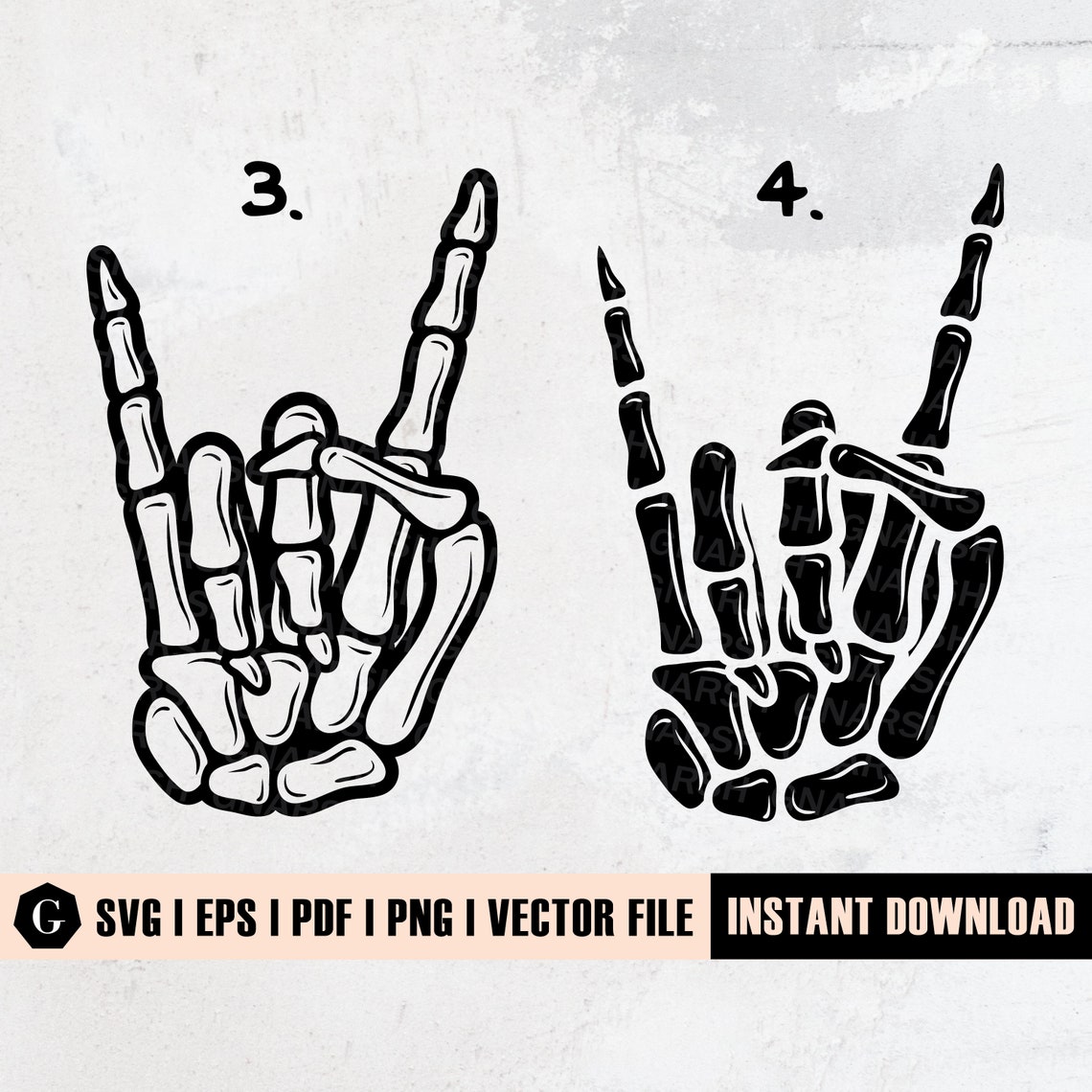 BUNDLE 10 Skeleton Hands Svg Hand Sign Silhouette Bones of - Etsy