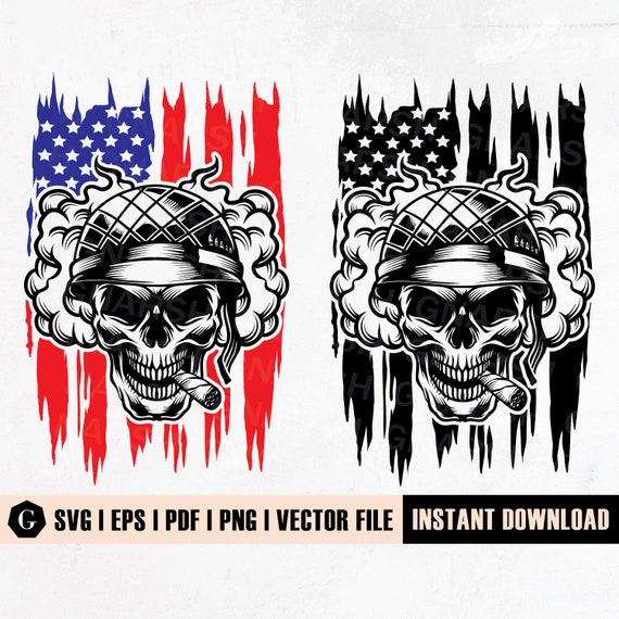 Us Soldier Skull Svg Us Veteran Svg Us Army Svg US - Etsy