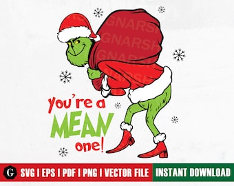 You're a Mean One Svg - Etsy