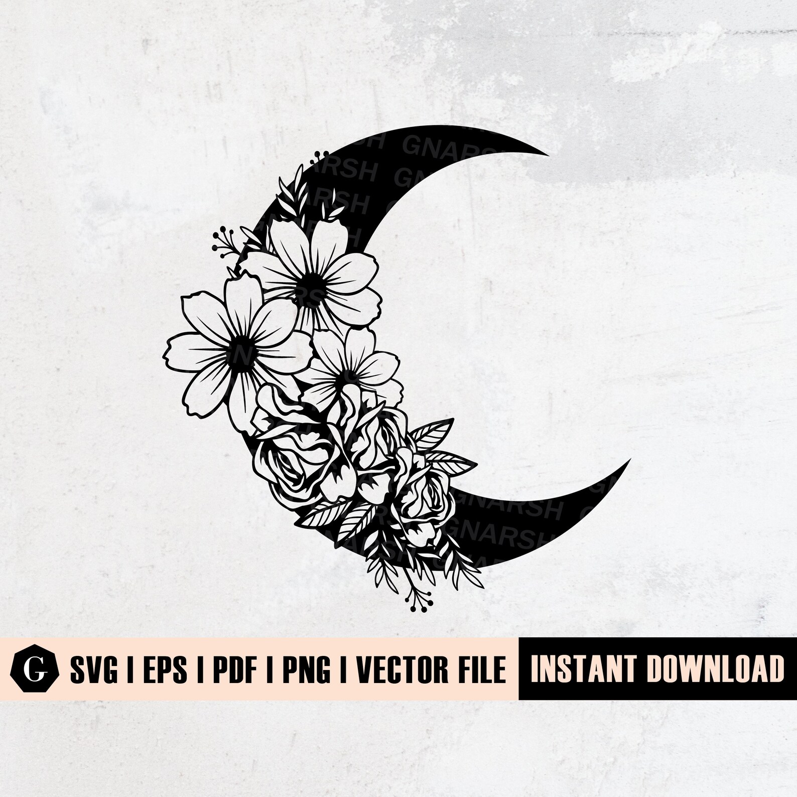 Moon Flowers Svg Moon Floral Svg Dreamcatcher Svg Moon - Etsy