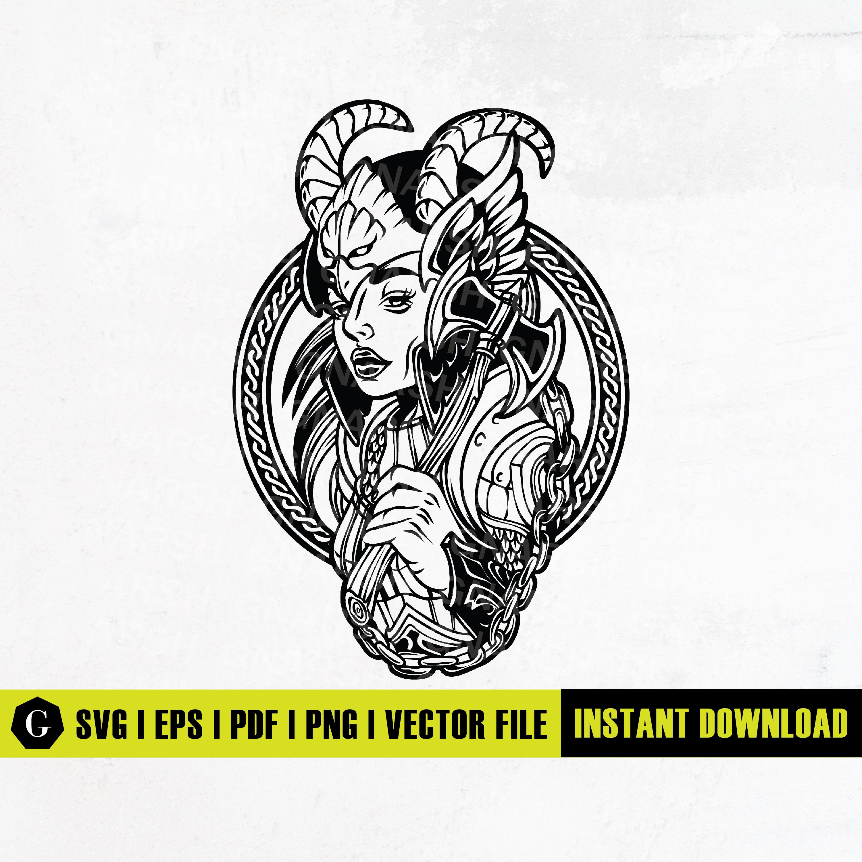 Valkyrie Svg Lady Warrior Svg Valkyrie Clipart Warrior - Etsy