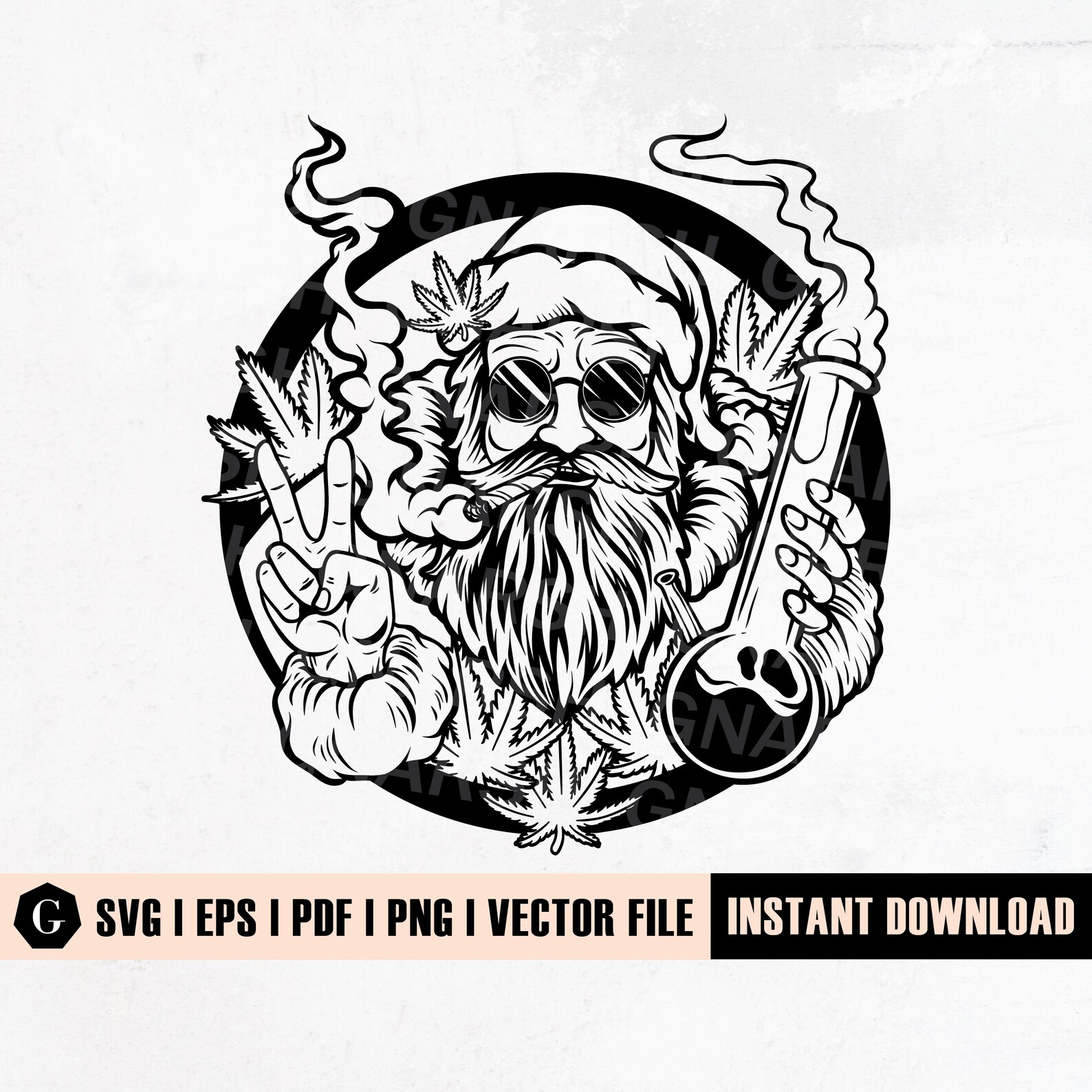 Santa Smoking SVG Smoking Weed Marijuana Joint Cannabis | Etsy