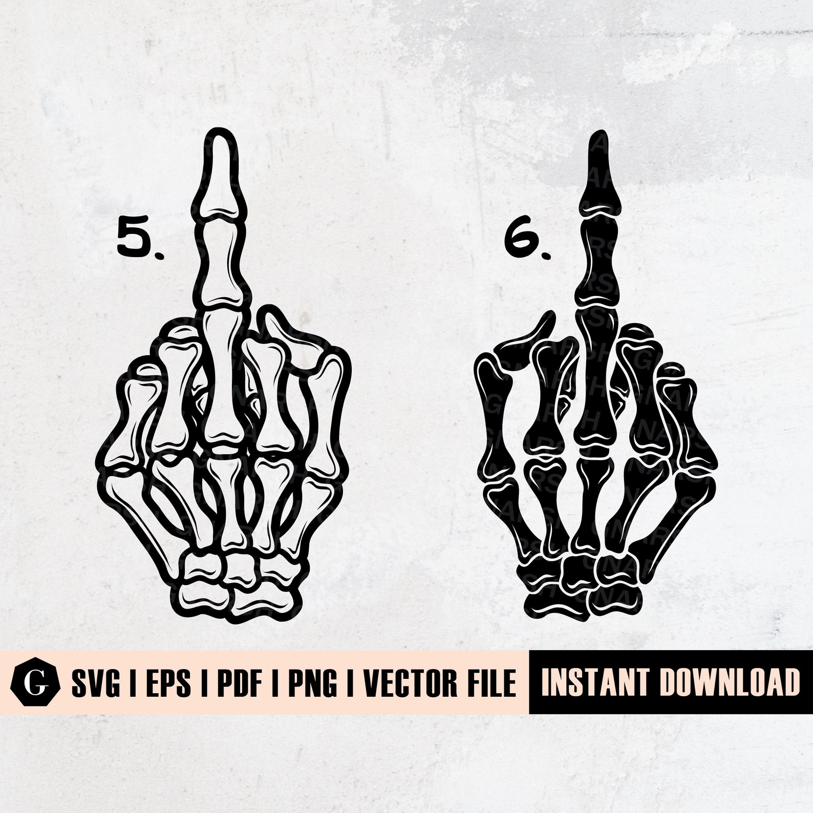 BUNDLE 10 Skeleton Hands Svg Hand Sign Silhouette Bones of - Etsy