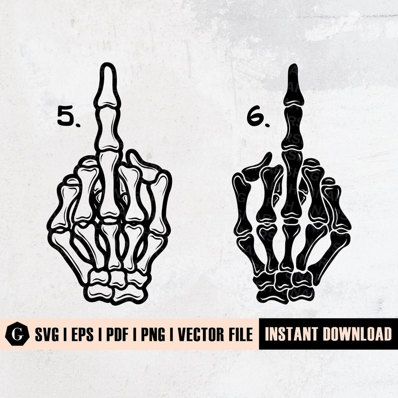 BUNDLE 10 Skeleton Hands Svg Hand Sign Silhouette Bones of - Etsy