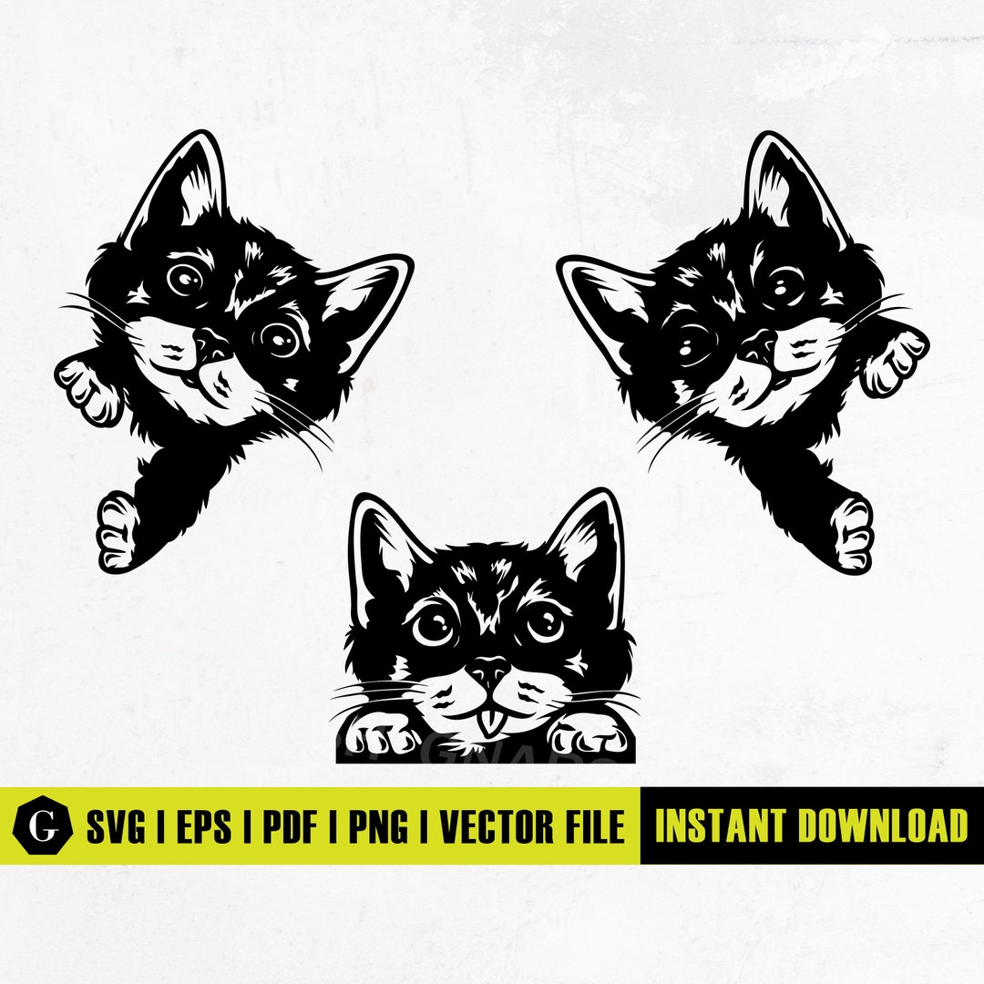 Cute Cat Svg File | Peeking Cat Svg | Cat Svg | Cat Clipart | Funny Cat ...