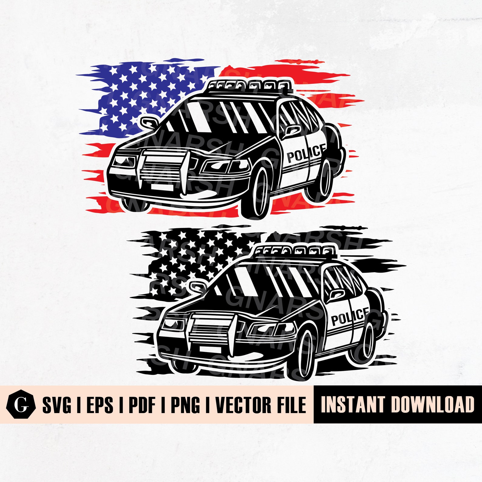 US Police Car Svg Police Car Clipart Police Patrol Svg - Etsy
