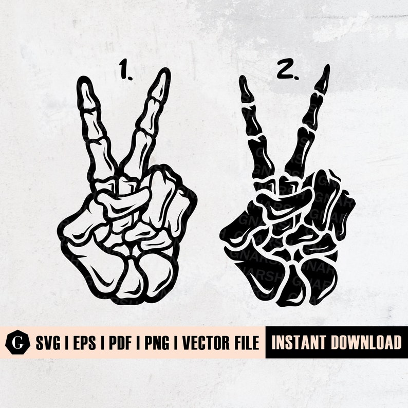 BUNDLE 10 Skeleton Hands Svg Hand Sign Silhouette Bones of - Etsy