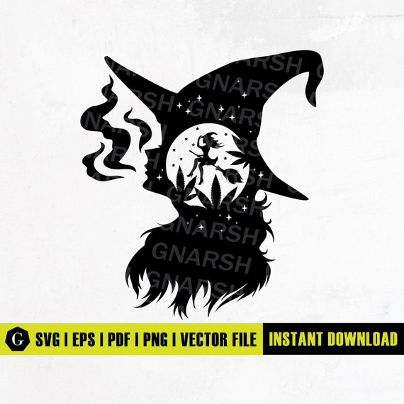 Witch Smoking Weed Svg Witch Svg Witch Halloween Svg - Etsy
