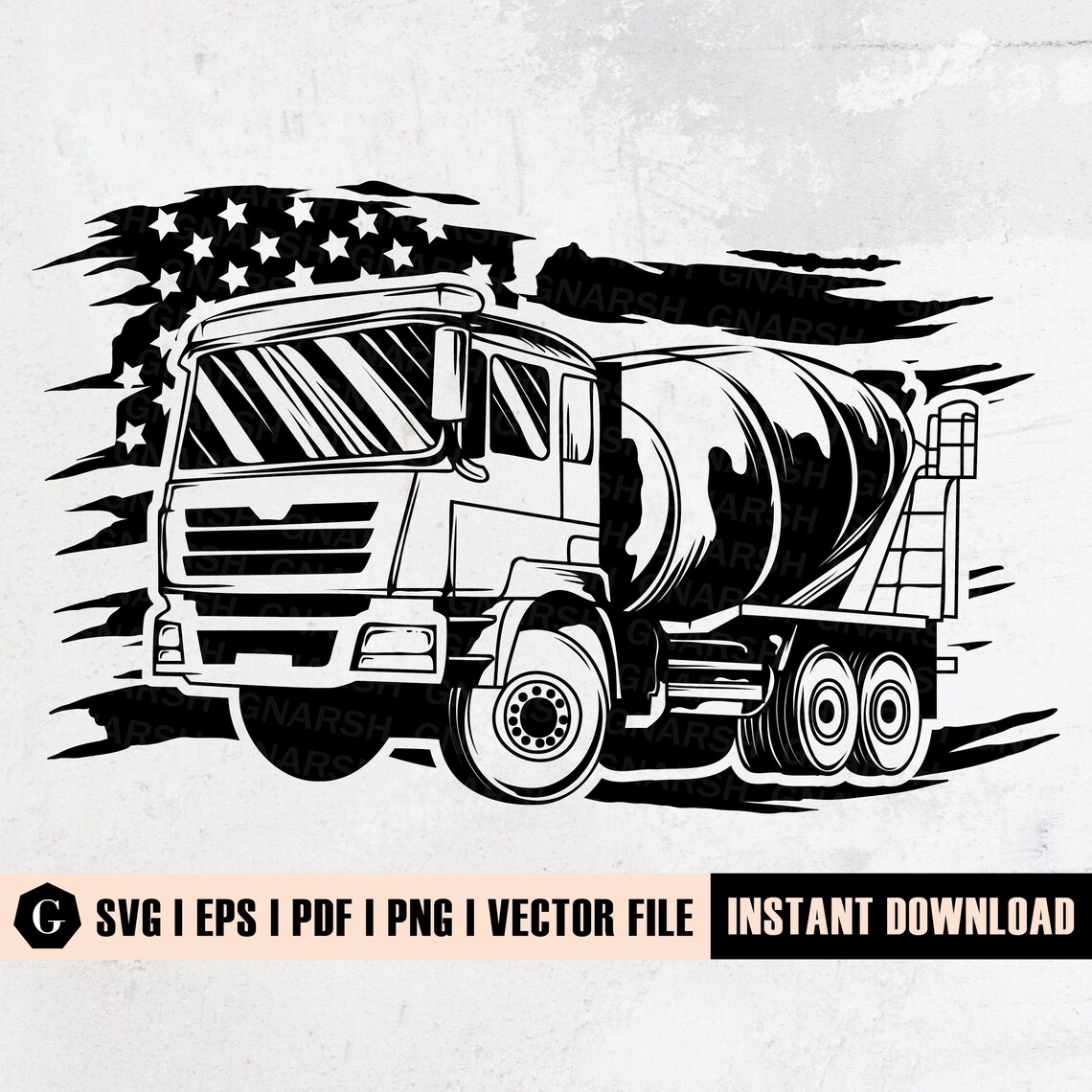 USA Concrete Mixer Truck Svg Cement Mixer Svg Construction - Etsy
