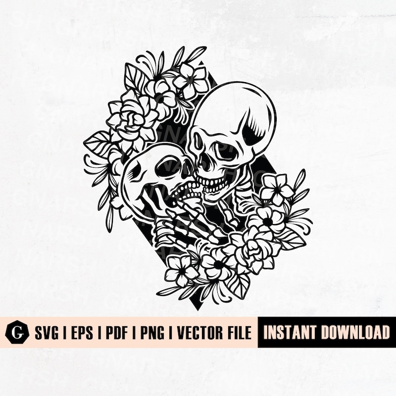 Sugar Skull Couple Svg - Etsy