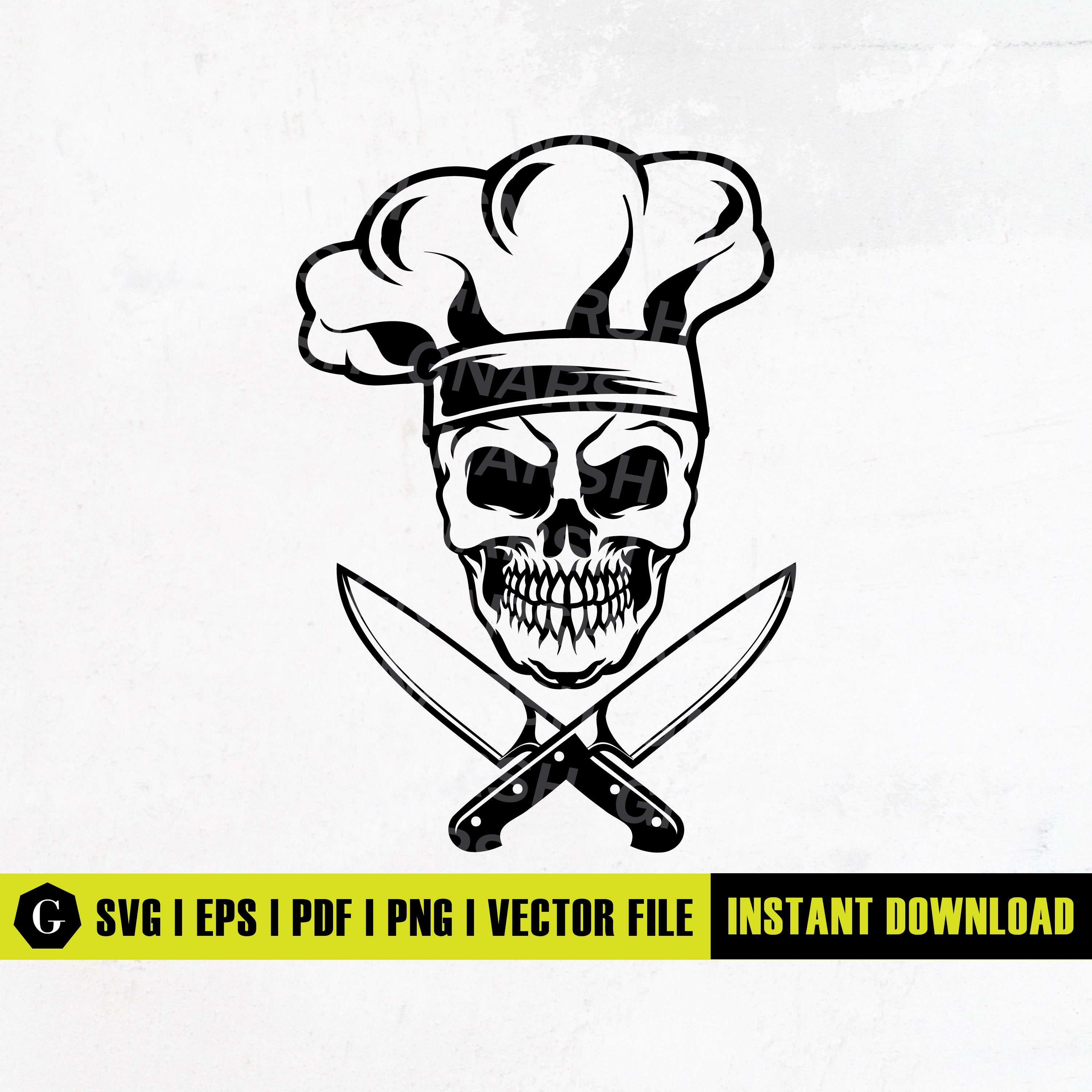 Chef Skull Svg Master Chef Svg Chef Logo SVG Chef Tools - Etsy Canada
