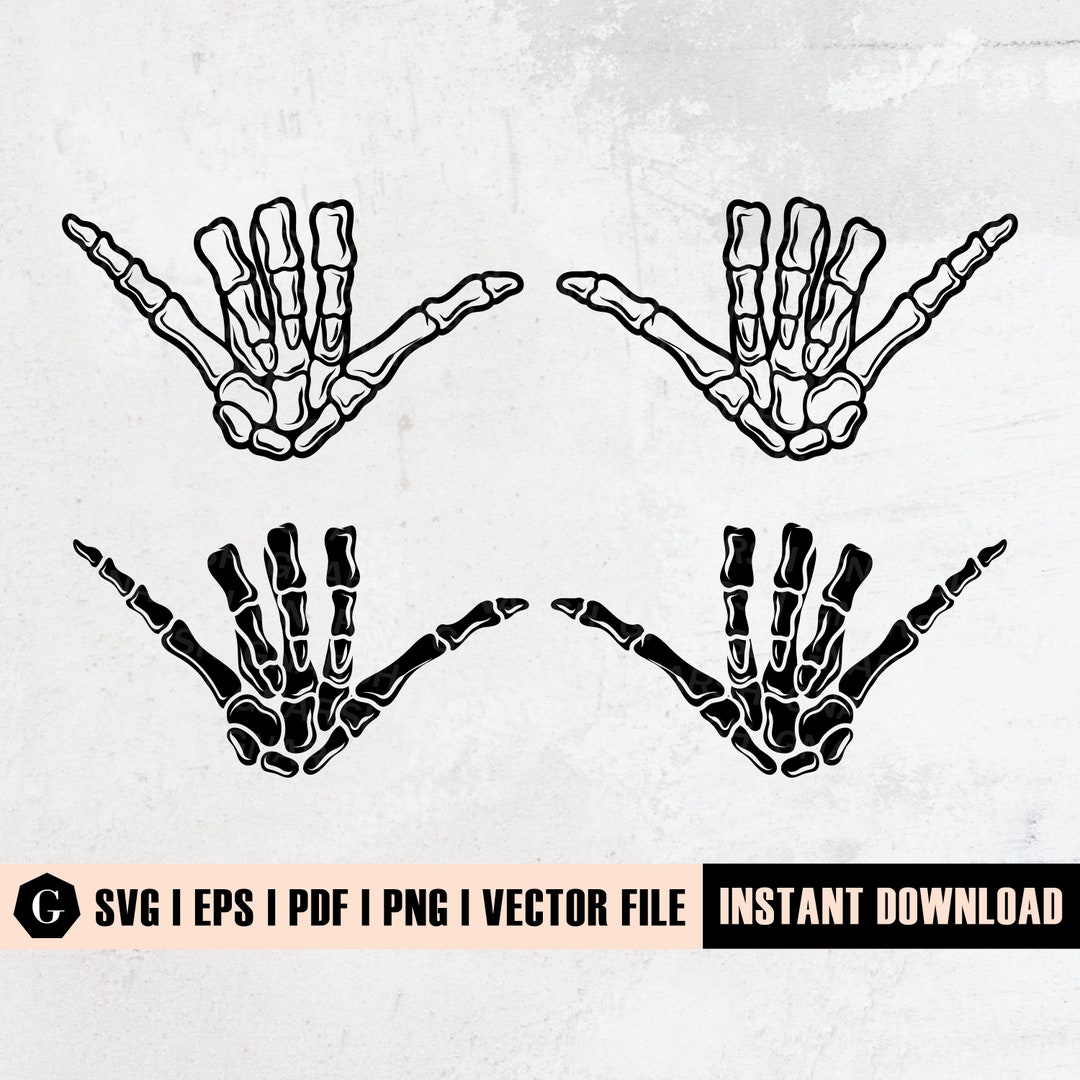 Skeleton Shaka Sign Svg | Skeleton Hand Svg | Shaka Svg | Hang Loose ...
