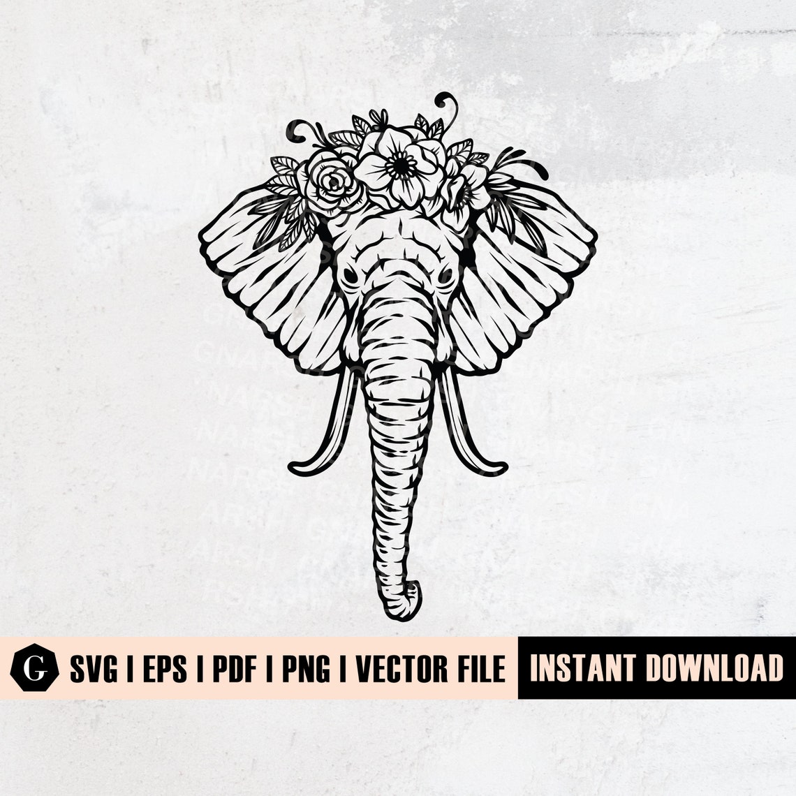 Floral Elephant Svg Flower Elephant Svg Elephant Svg - Etsy