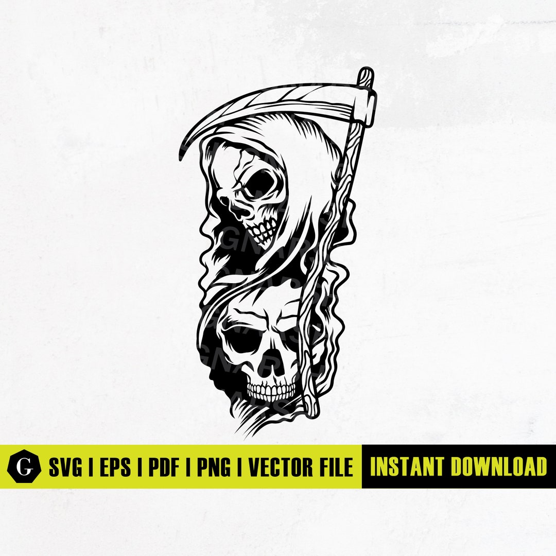 Grim Reaper Svg | Skeleton Svg | Death Svg | Horror T-shirt | Halloween ...
