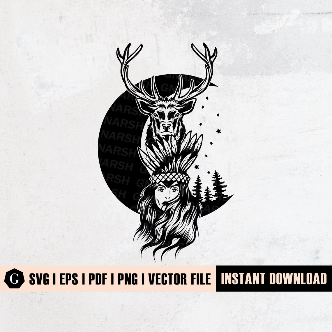 American Native Woman SVG File Indian Woman Native - Etsy