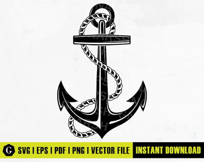 Rope Anchor Svg | Anchor Svg | Split Anchor Rope Svg | Boat Anchor Svg ...