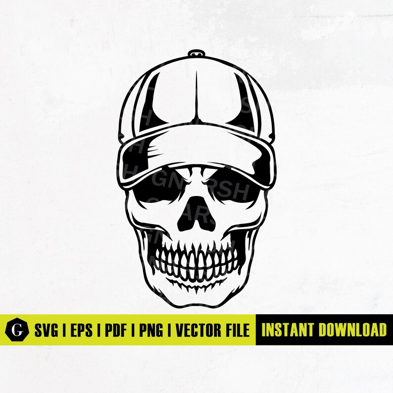 Skeleton Baseball Cap SVG Dad Hat Skull SVG Dad Svg Dad - Etsy