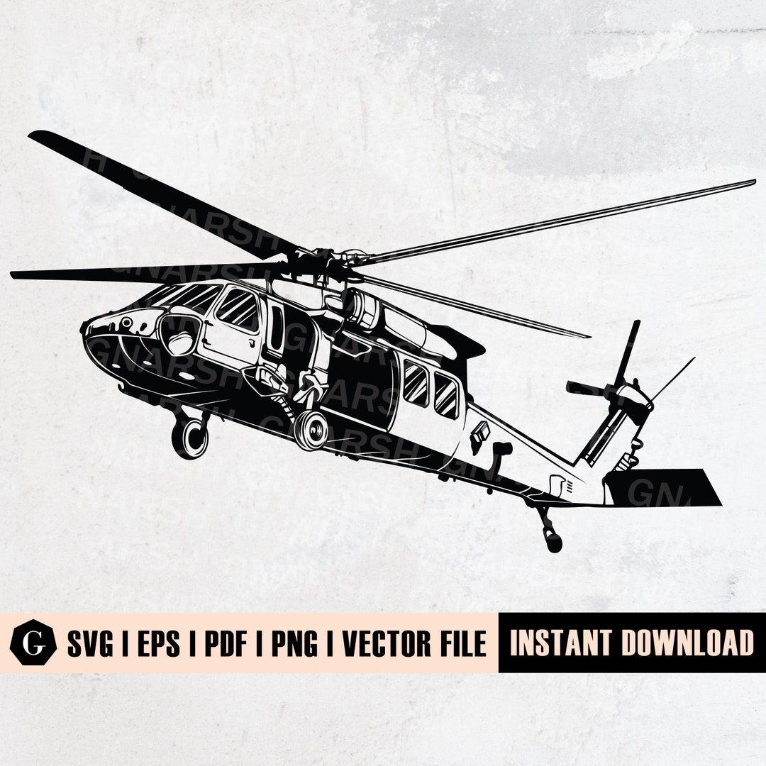 Black Hawk Helicopter SVG | Helicopter Svg | Chopper Svg | Helicopter ...