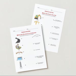 Educational Civil Engineering Worksheet Multi Pack for Kids Fun Match ...