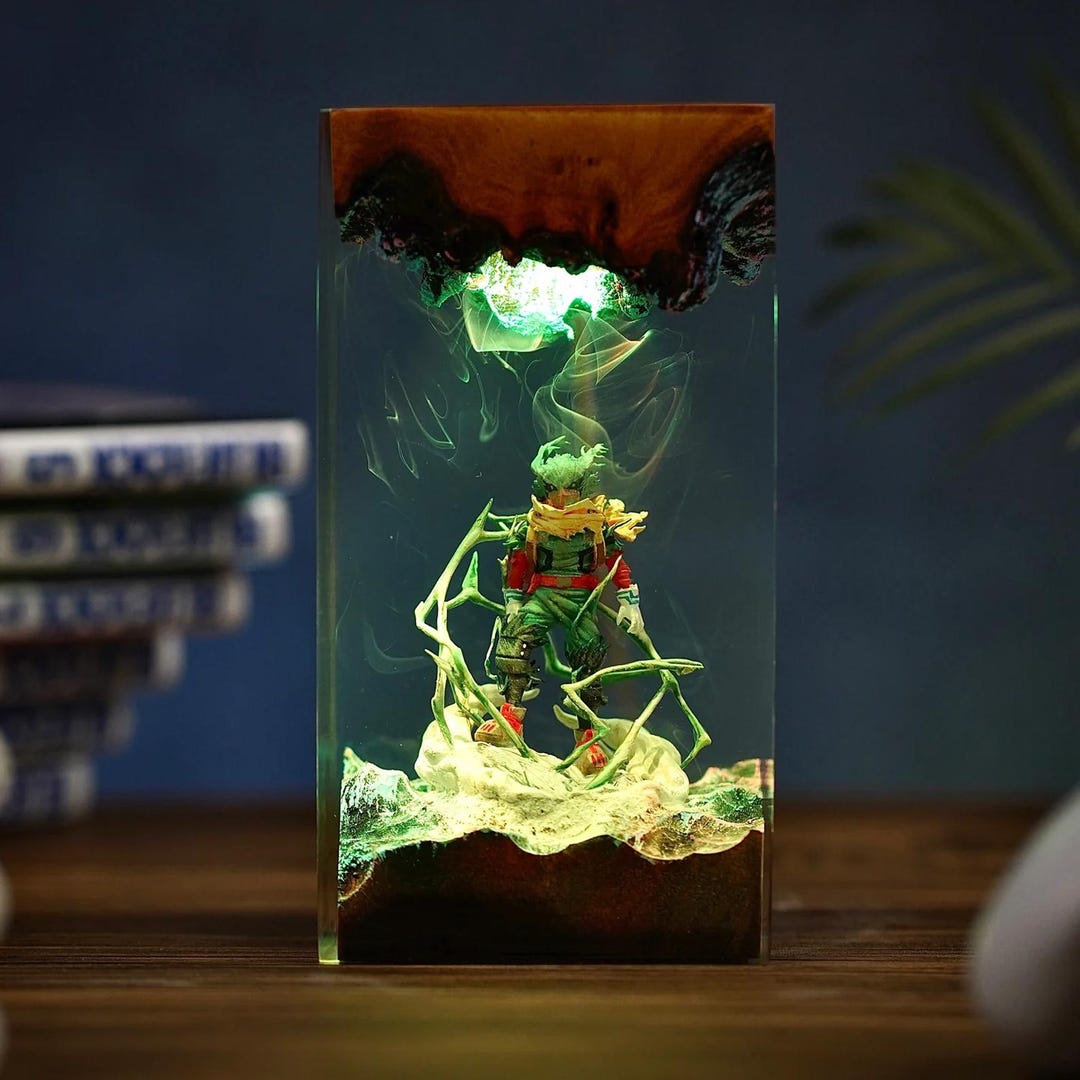 Deku Evolution Resin Lamp | Izuku Midoriya Anime Light | MHA LED ...