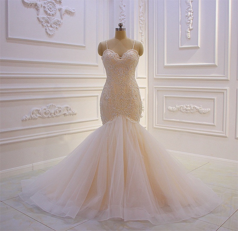 Strap Mermaid/fishtail Wedding Gown - Etsy