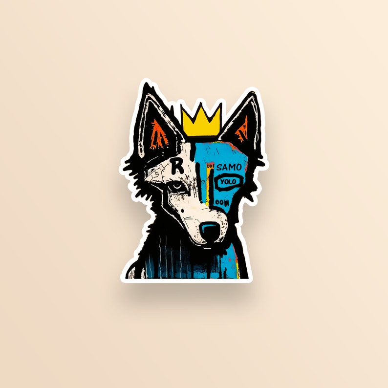 Basquiat Wolf Sticker Jean-michel Basquiat Basquiat Husky Sticker ...