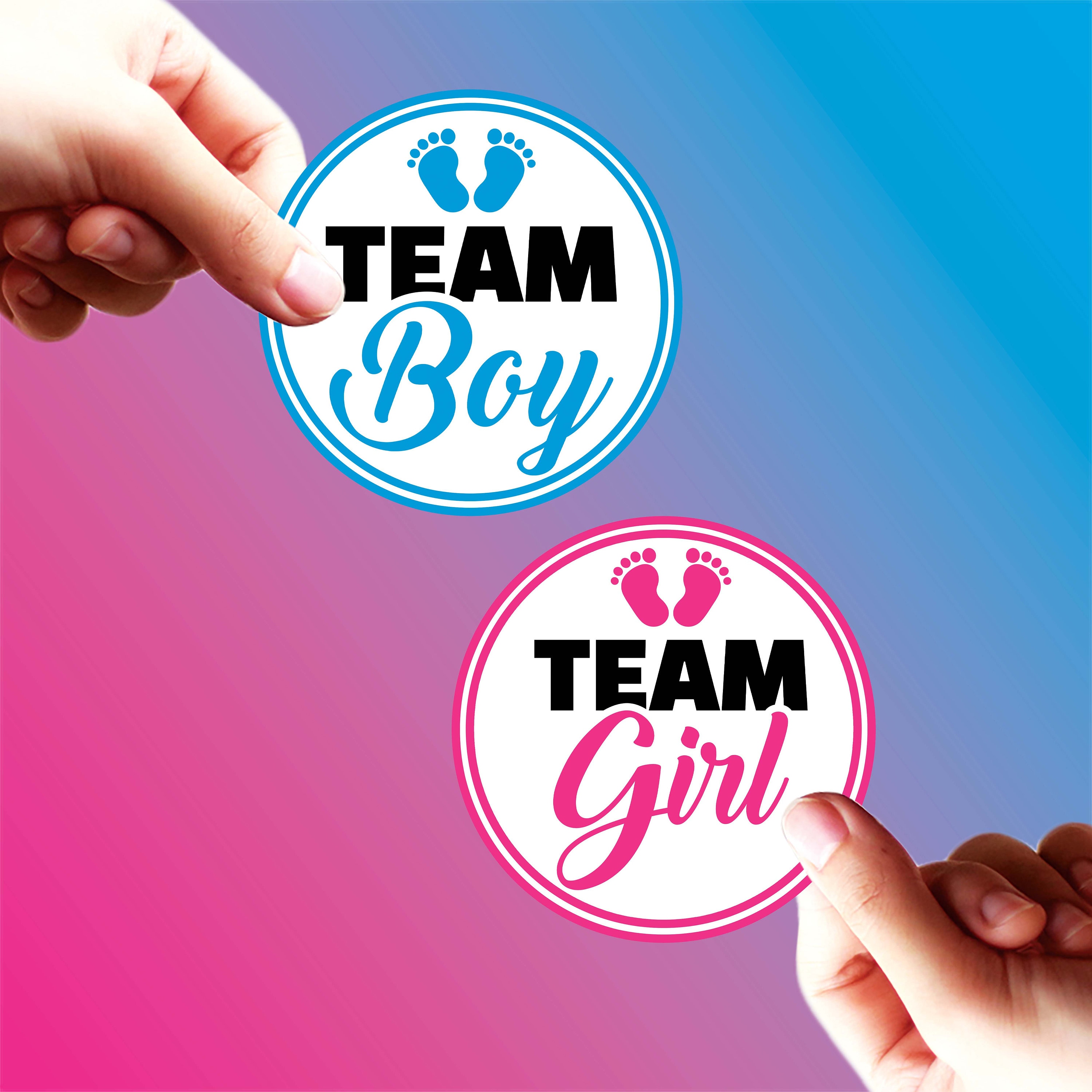 Team Boy Team Girl Stickers Gender Reveal Stickers Baby Shower Stickers ...