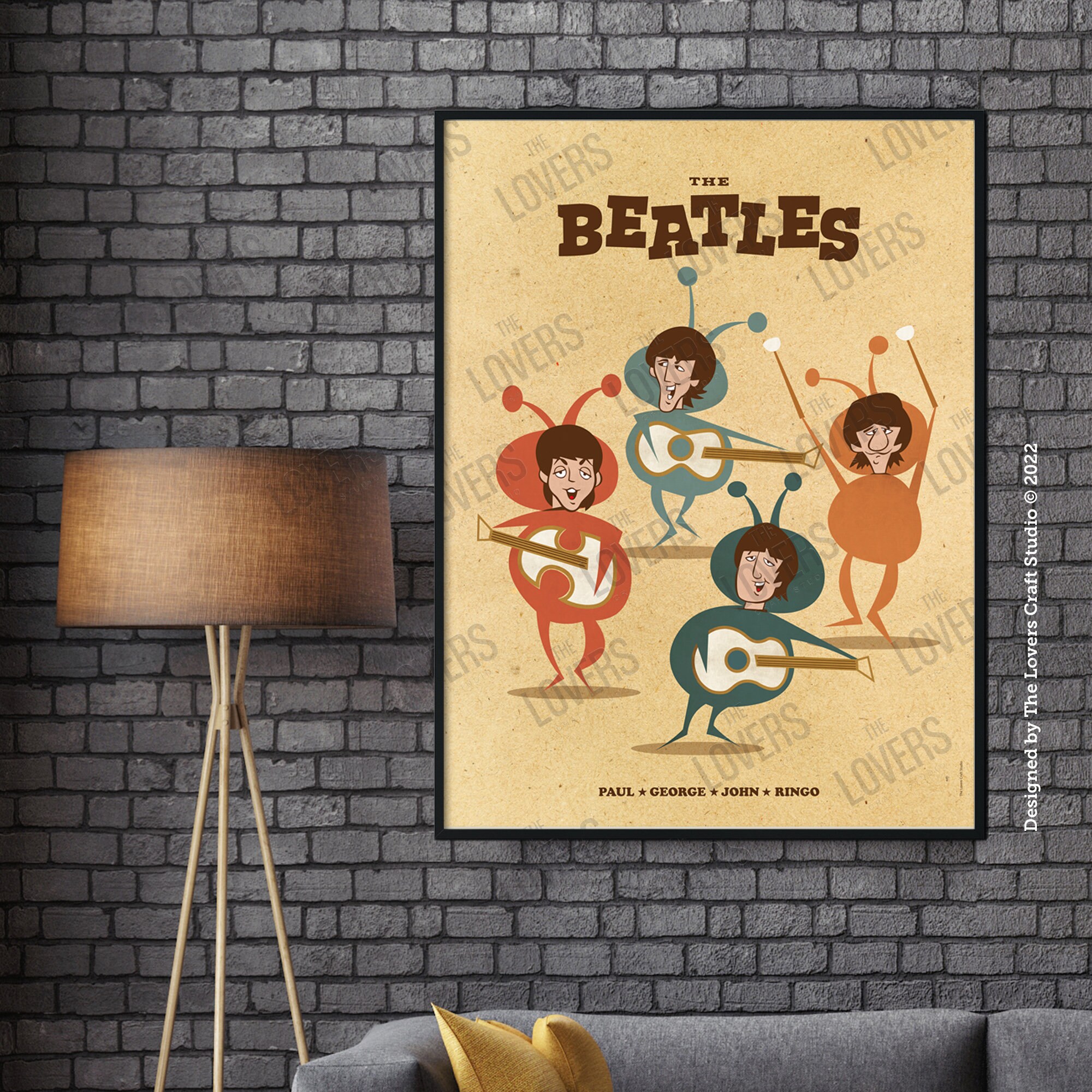 The Beatles Poster Rock Music Print Vintage Look the Beatles - Etsy
