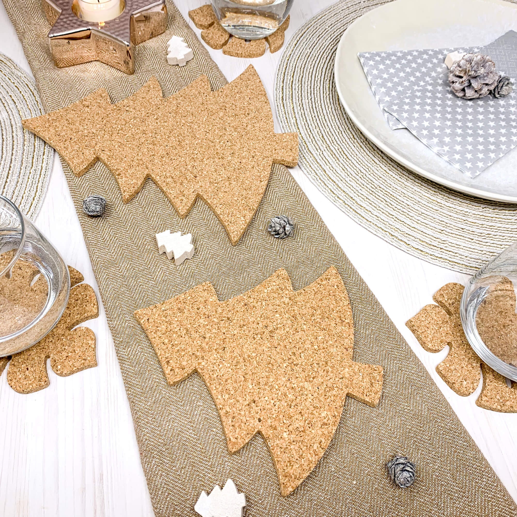 Christmas Tree Cork Trivet Wall Decor Set of 2 Cork - Etsy